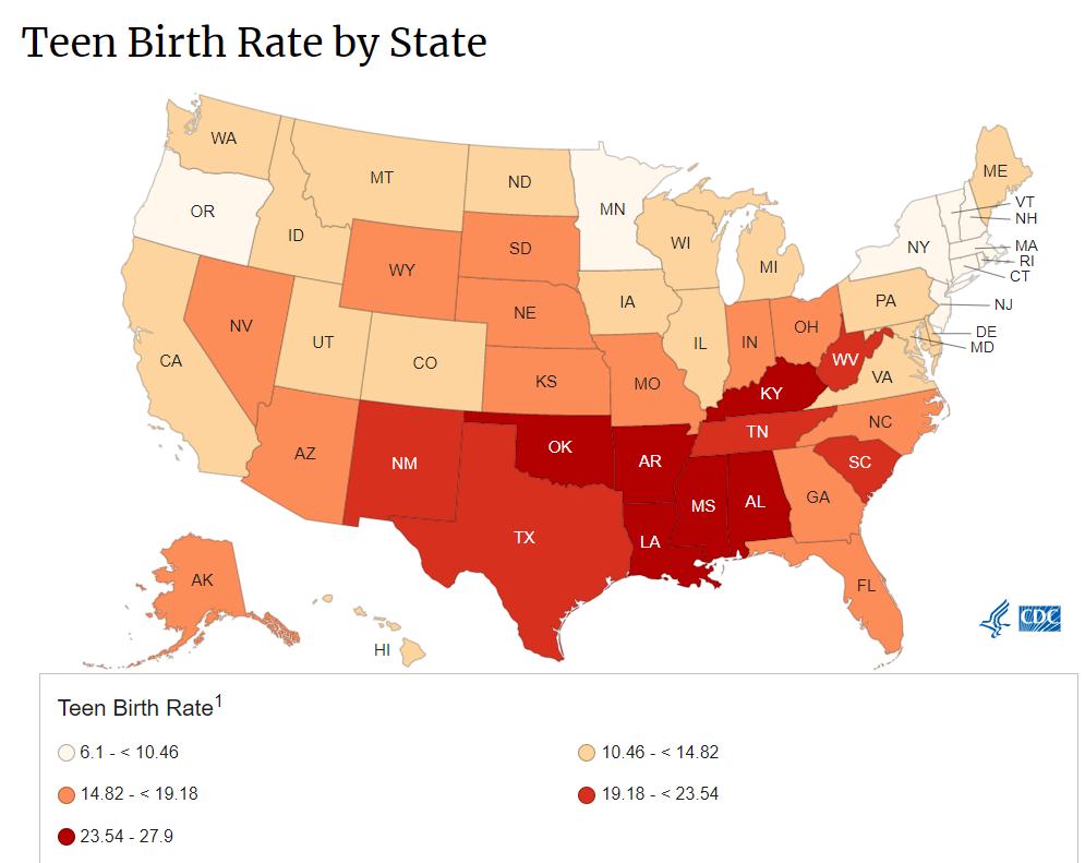 Facts and Data: Religious Red States Rank at the Bottom on Teen ...